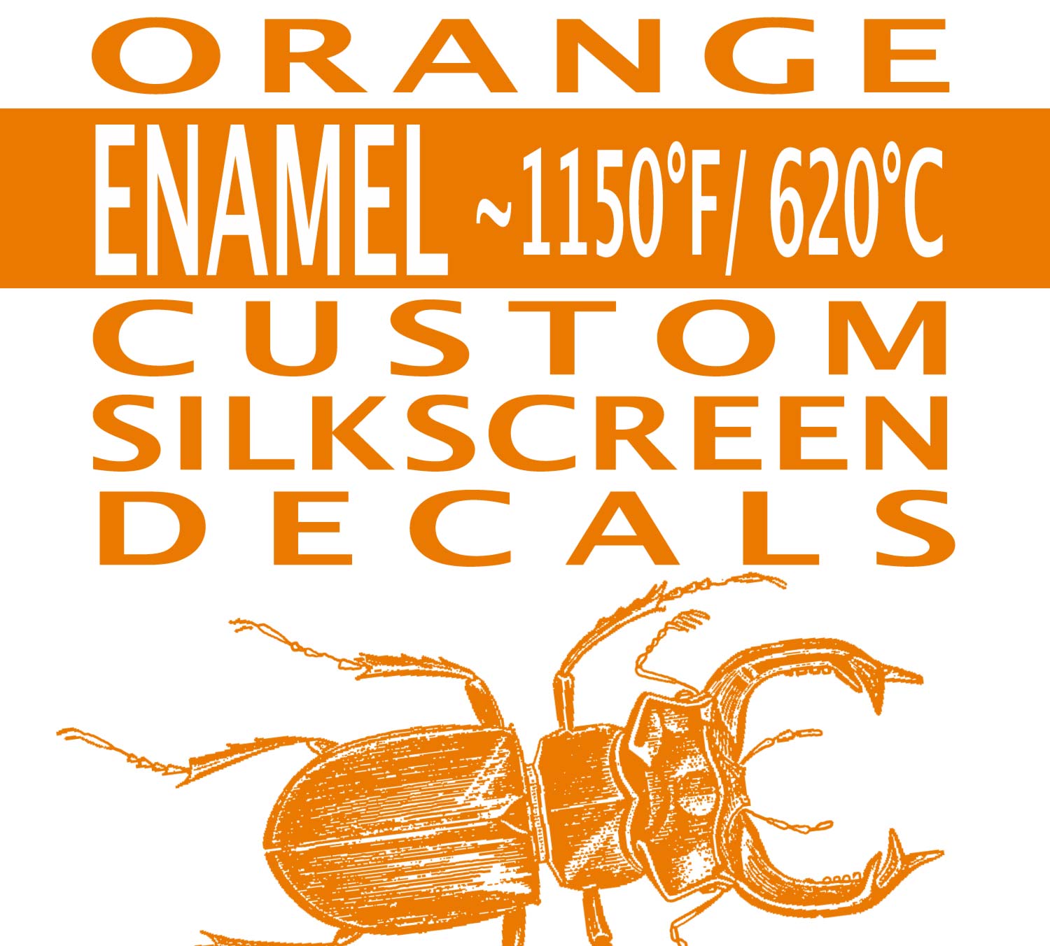 CUSTOM Silkscreen Orange Decals for Enamel - 1150°F / 620°C to 1200°F ...