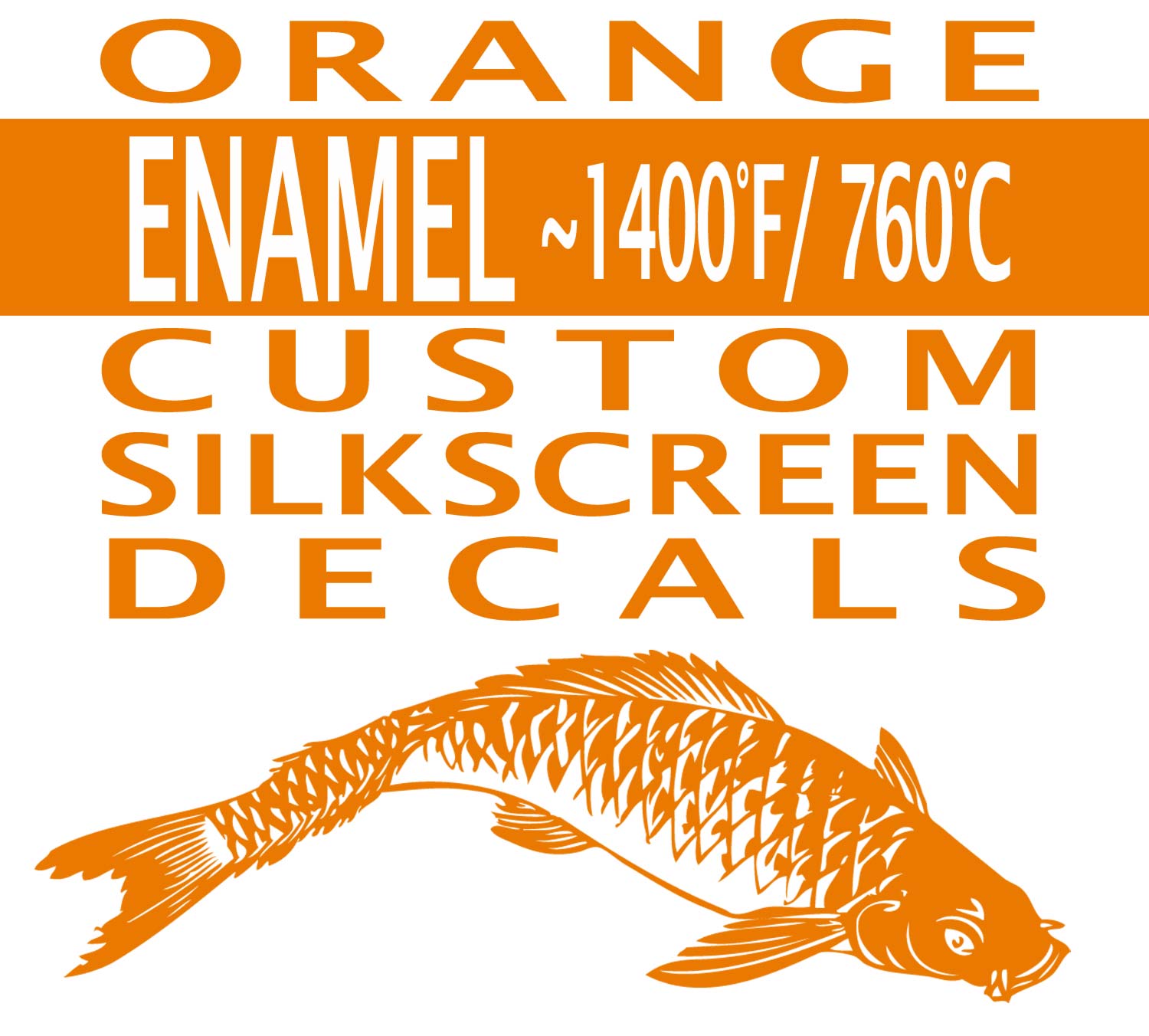 CUSTOM Silkscreen Orange Decals for Enamel - 1250°F / 675°C to 1450°F ...