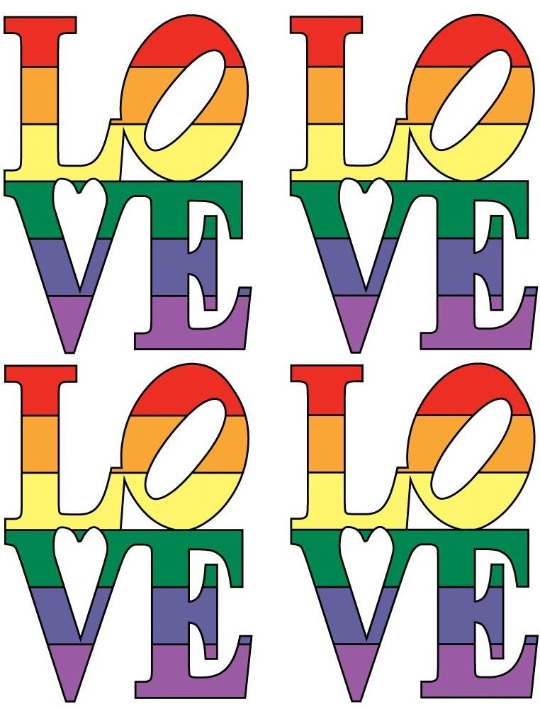 Large Rainbow LOVE Decals - Glassware - Enamel – Milestone Decal Art